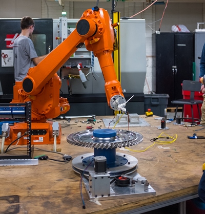 WPI Students Build a Robotic System That Could One Day Inspect Jet Engine Parts for GE Aviation